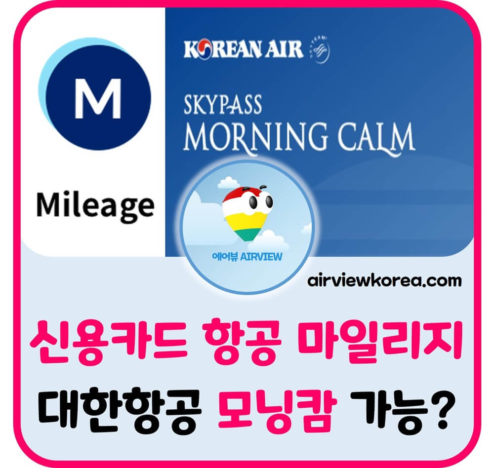 ⭐️신용카드로 쌓은 항공 마일리지 ️대한항공 우수회원모닝캄💎 될 수 있어