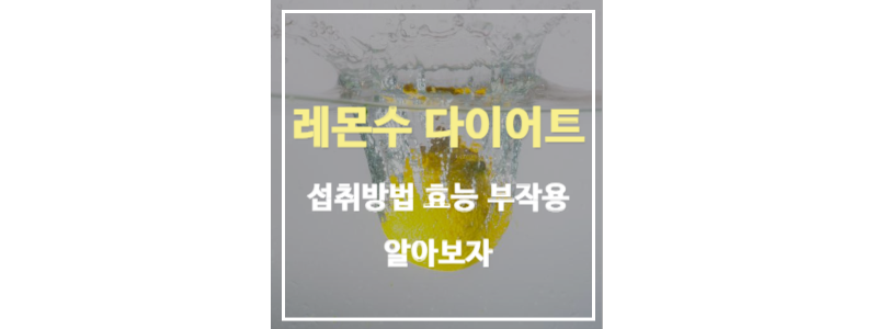 레몬수 다이어트 먹는 법부터 효능 부작용까지 알아보고 제대로 하자