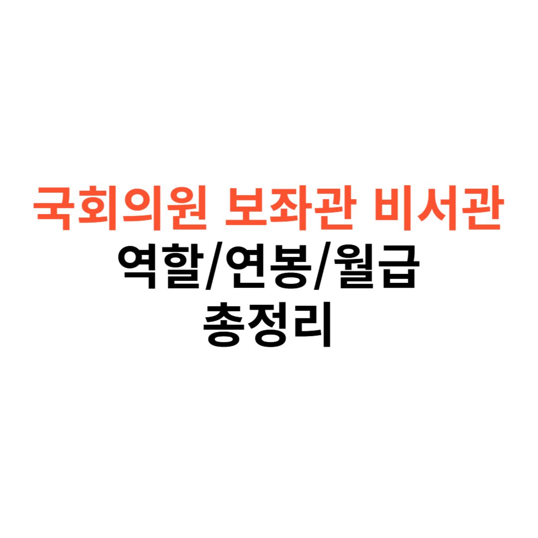 국회의원 보좌관 비서관의 역할 연봉 월급 채용 방법 총정리