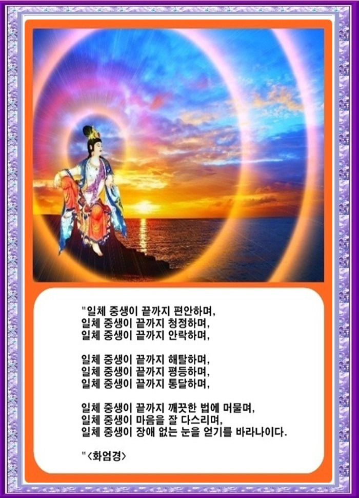 오늘의 부처님 말씀 장애 없는 눈을 얻기를 바라 나이다