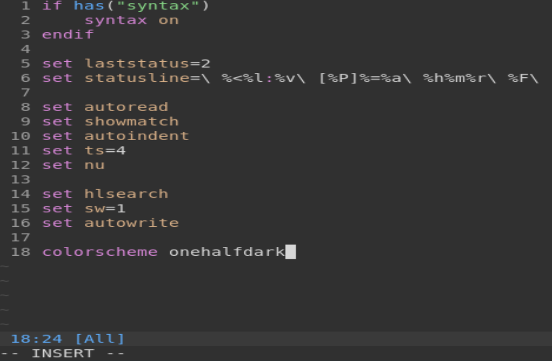 [Linux][CentOS 7] vi, vim 테마(colorscheme) 설정 - onehalf - 코딩하는 주노 이야기