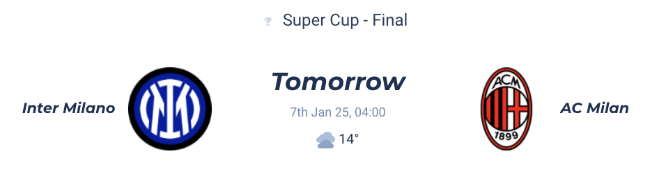 1월 7일 인테르 Vs Ac밀란 경기분석 및 예측