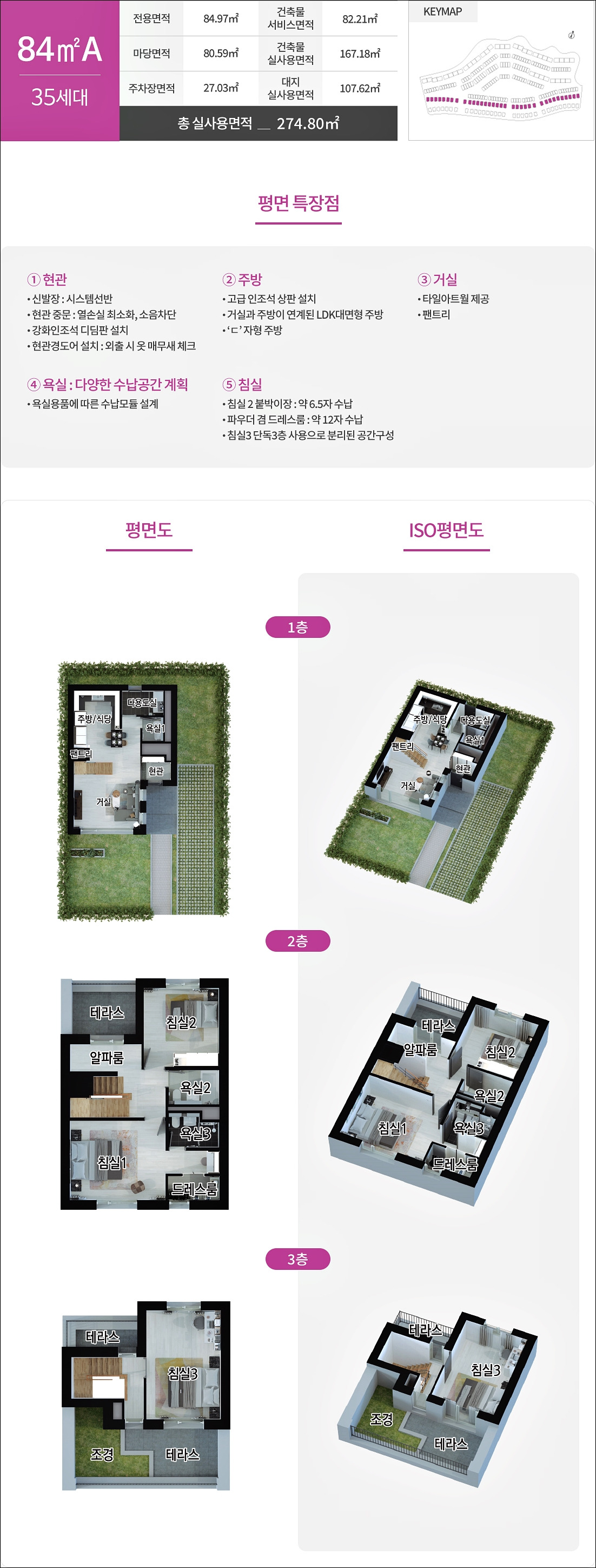 84a타입의 경우 1층은 녹지비율이