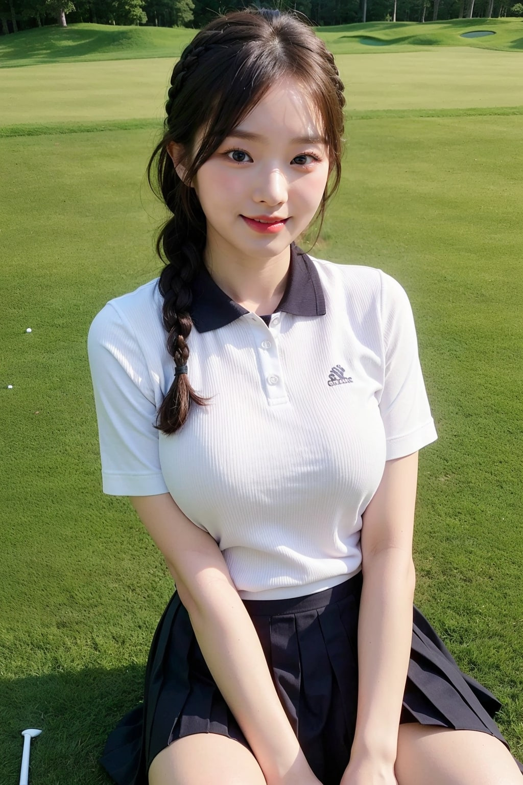 Ai로 생성한 골프장간 여자 골프패션