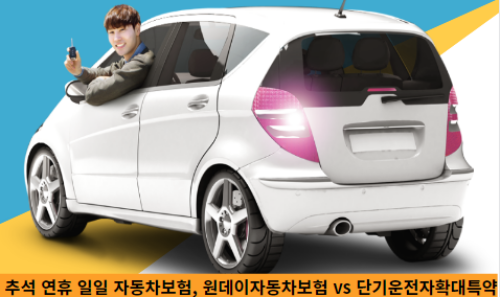 추석 연휴 일일 자동차보험 원데이자동차보험 Vs 단기운전자확대특약
