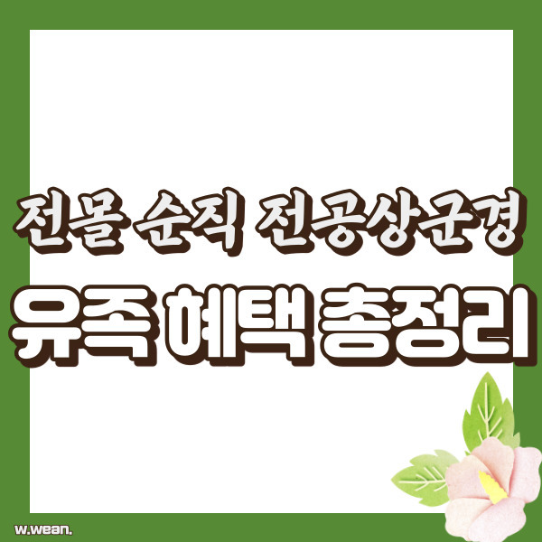 전공상 및 전몰 순직 군경 유족 지원혜택 총정리 보상금 수당 교육 취업 분야