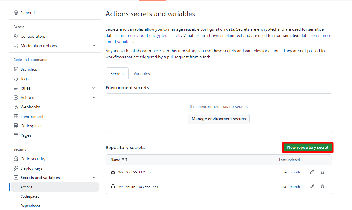 [Github] Repository에 Secrets를 추가하는 방법 — Cloud