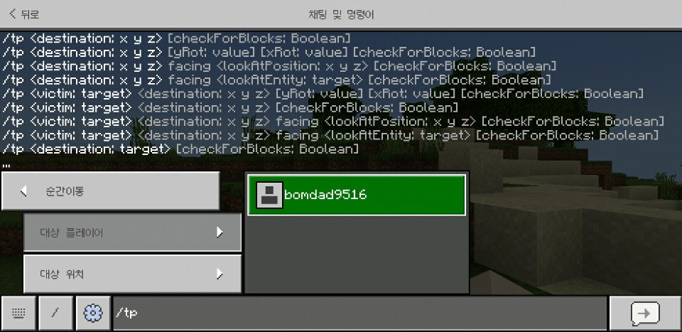 마인크래프트minecraft 각종 치트 명령어 모음 아이템 생성 날씨 순간이동