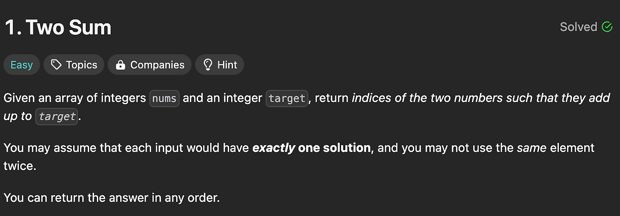 [리트코드] 1. Two Sum