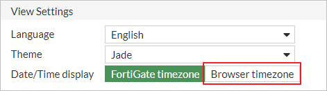 System Setting 에서 "Browser time zone" 설정