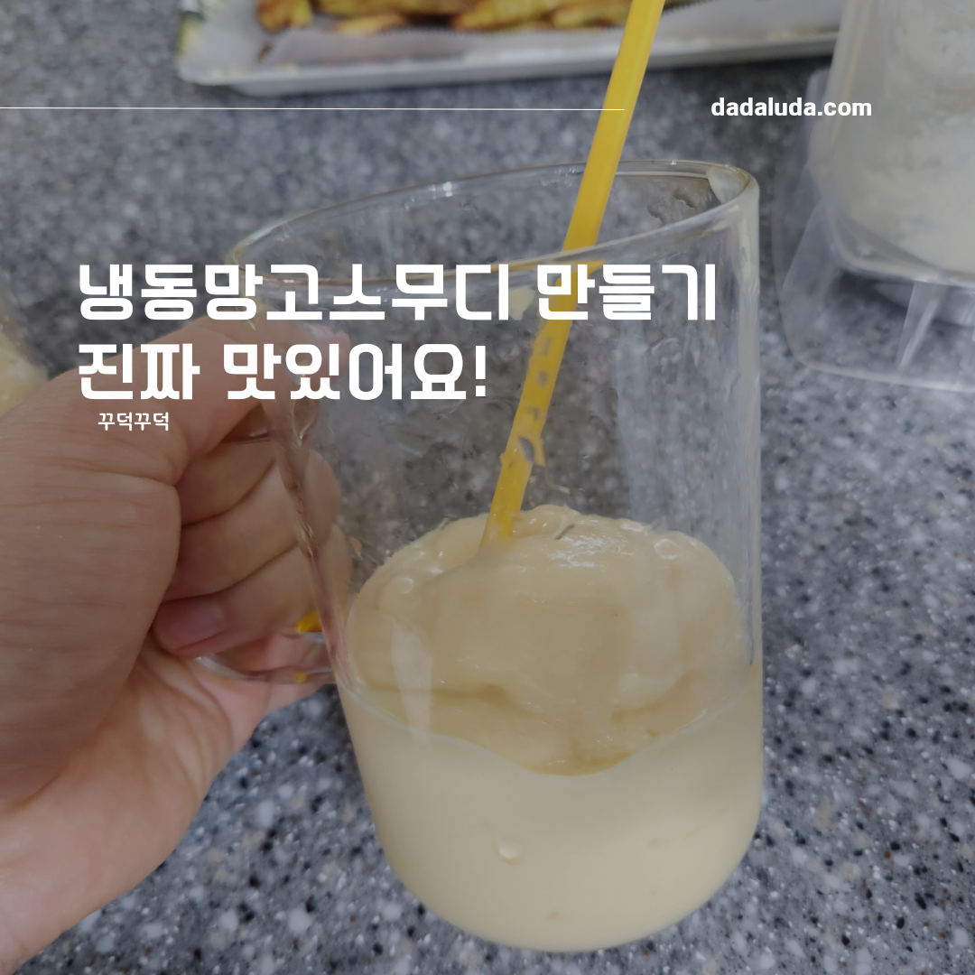 냉동망고스무디 만드는법 진짜 맛있습니다