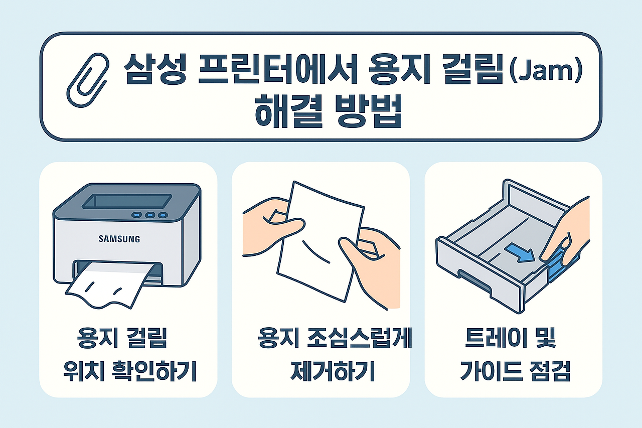 📎 삼성 프린터에서 용지 걸림jam 해결 방법