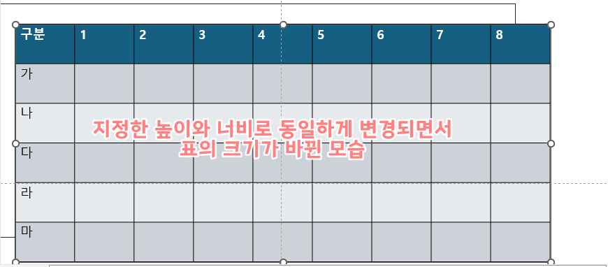 파워포인트 표 간격 설정하는 2가지 방법 높이 너비 같게