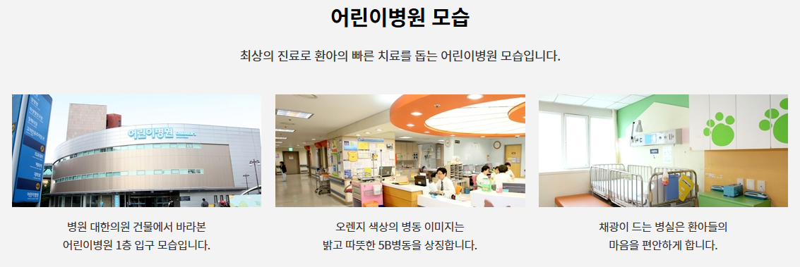 서울대학교 어린이병원 홈페이지 https://child.snuh.org/
