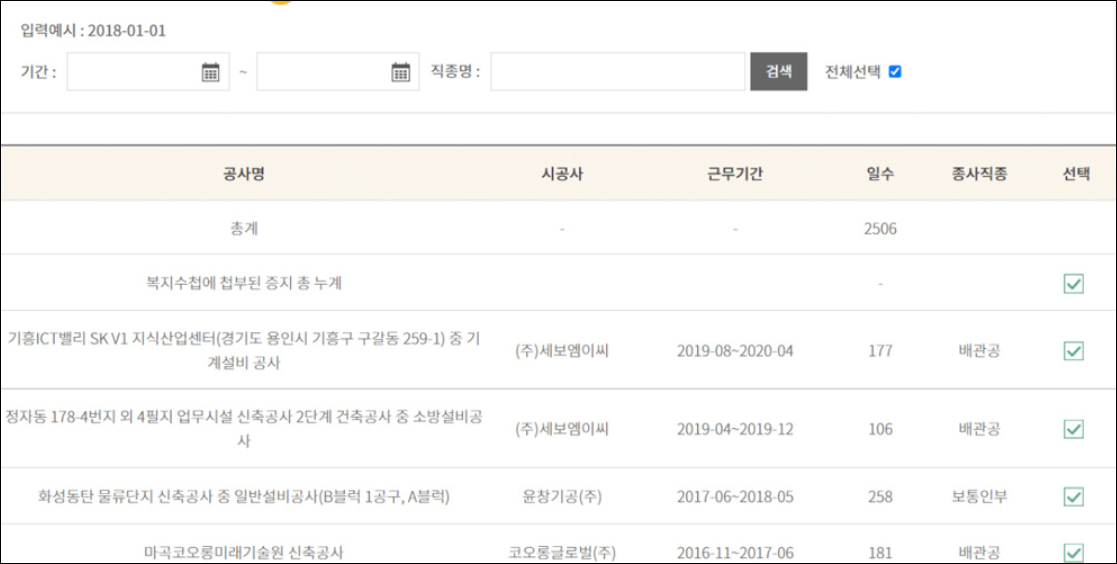 건설근로자공제회 경력증명서 발급 방법