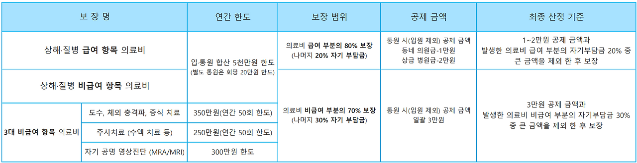 실비 보험 실손 보험 실손의료비 보험 가입 비교