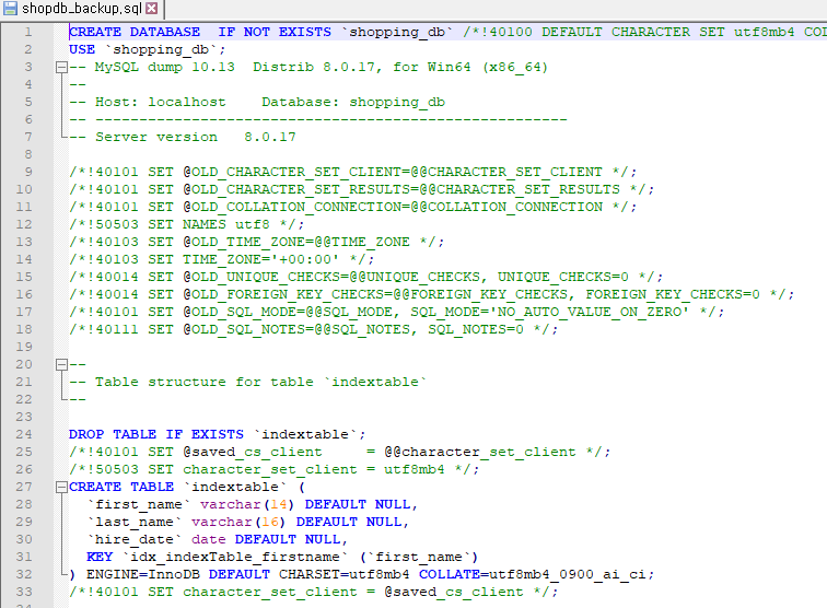 [MySQL] DBMS Workbench Database (db) 백업 및 복원 :: 안산드레아스