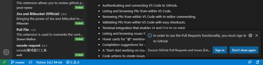 [VSCODE] Github Pull Requests 생성하기