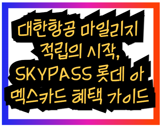 대한항공 마일리지 적립의 시작, SKYPASS 롯데 아멕스카드 혜택 가이드 - reviwer