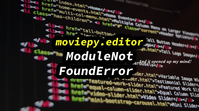 moviepy 임포트시 ModuleNotFoundError 에러