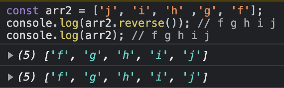 48. Array의 기본 메소드 part.2 (slice, splice, reverse, concat, join, at)