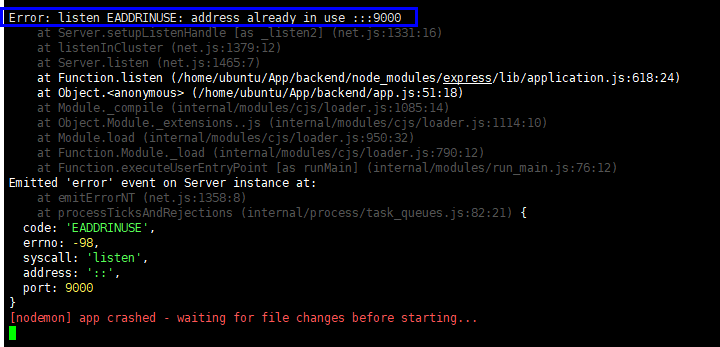 [Web] Node.js Error 해결하기[Error: listen EADDRINUSE: address already in use :::포트번호]