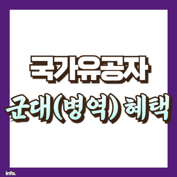 국가유공자 본인 자녀 형제 군대 병역 혜택 간단 정리 대상자 지원내용