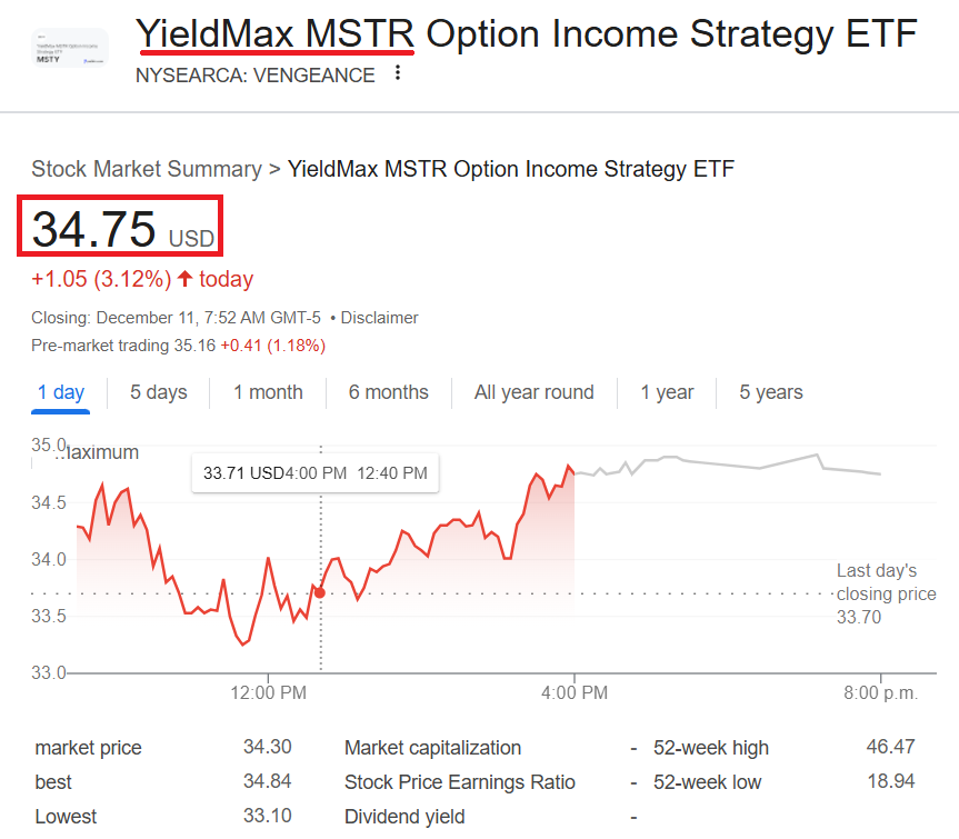 MSTY ETF : A Deep Dive into YieldMax’s MSTR Option Income Strategy ETF