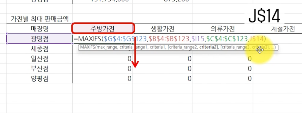 엑셀 함수 Maxifs Minifs 함수와 혼합 참조 완벽 가이드 조건에 맞는 최대최소값 구하기 짤막한 강좌