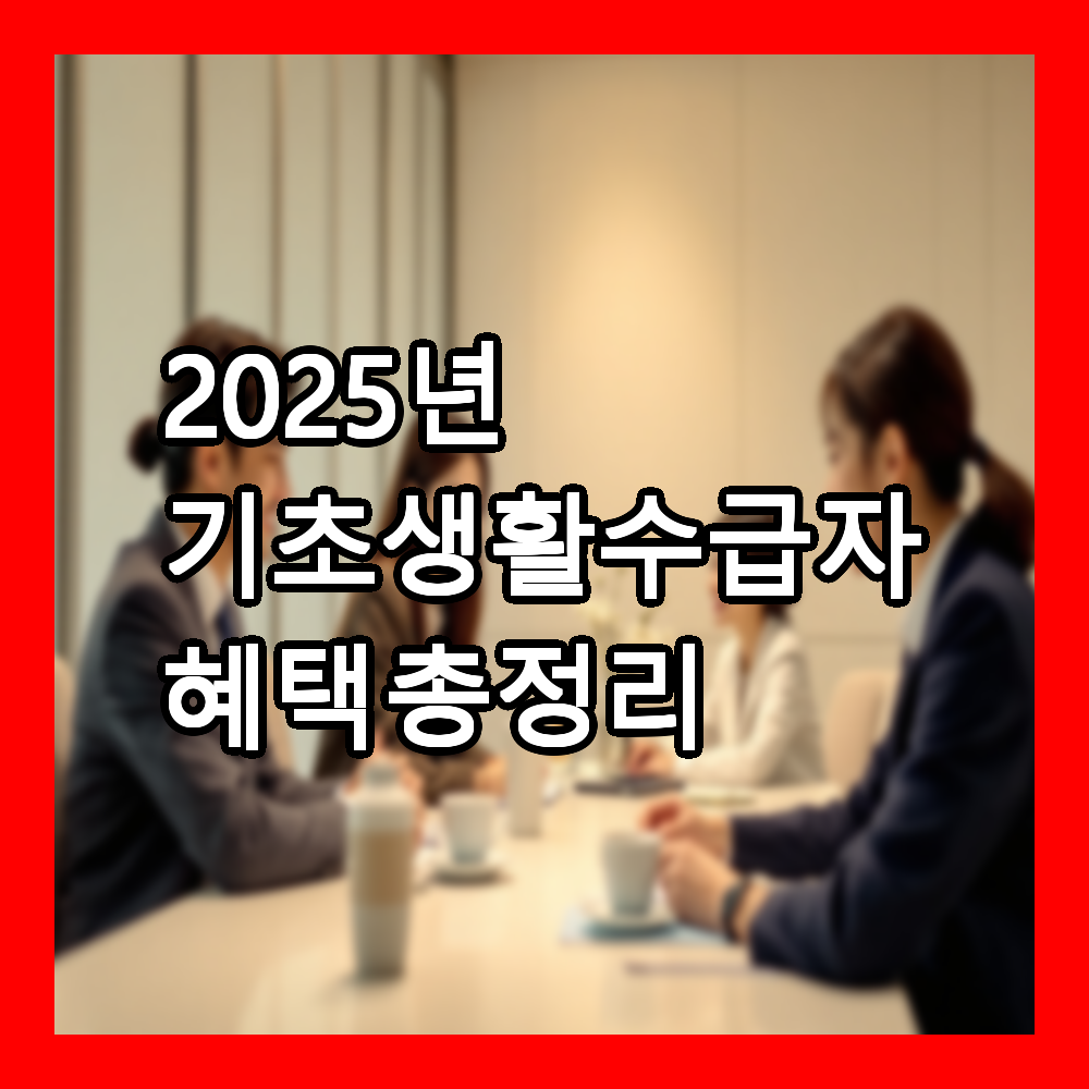 📢 2025년 기초생활수급자 혜택 총정리