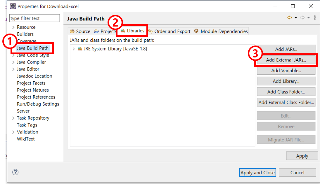 [Eclipse] 이클립스 라이브러리 추가