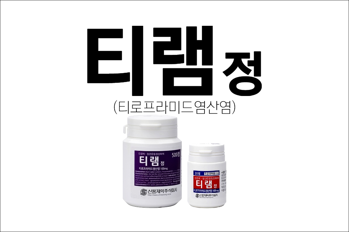 티램정 효능 효과 부작용 티로프라미드염산염 진경제 경련성 통증