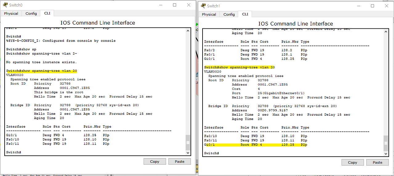 L2 switch Trunk port 설정, 라우터 연결 encapsulation