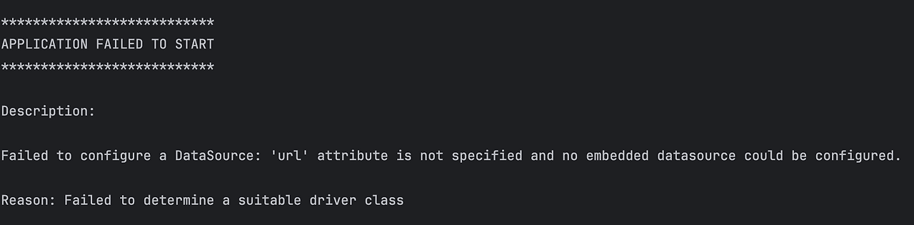 [ERROR]Failed to determine a suitable driver class
