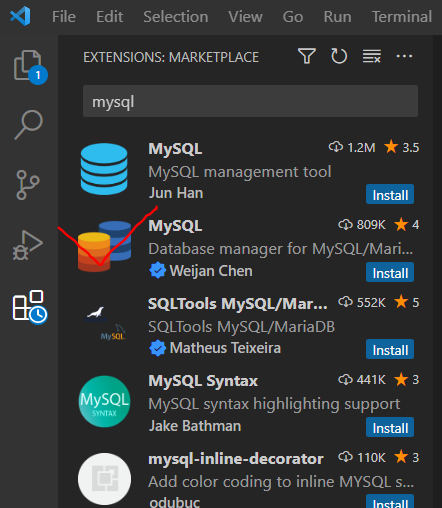 VSCode MySQL Extension 설치 및 Query 실행하는 방법