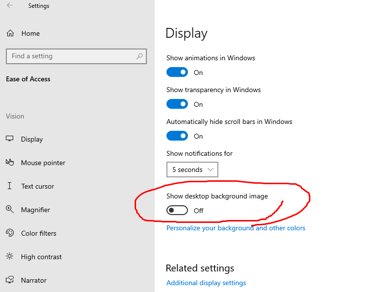 Windows 10 윈도우 10 기본 배경화면 검정색 단색으로 설정하기 안산드레아스