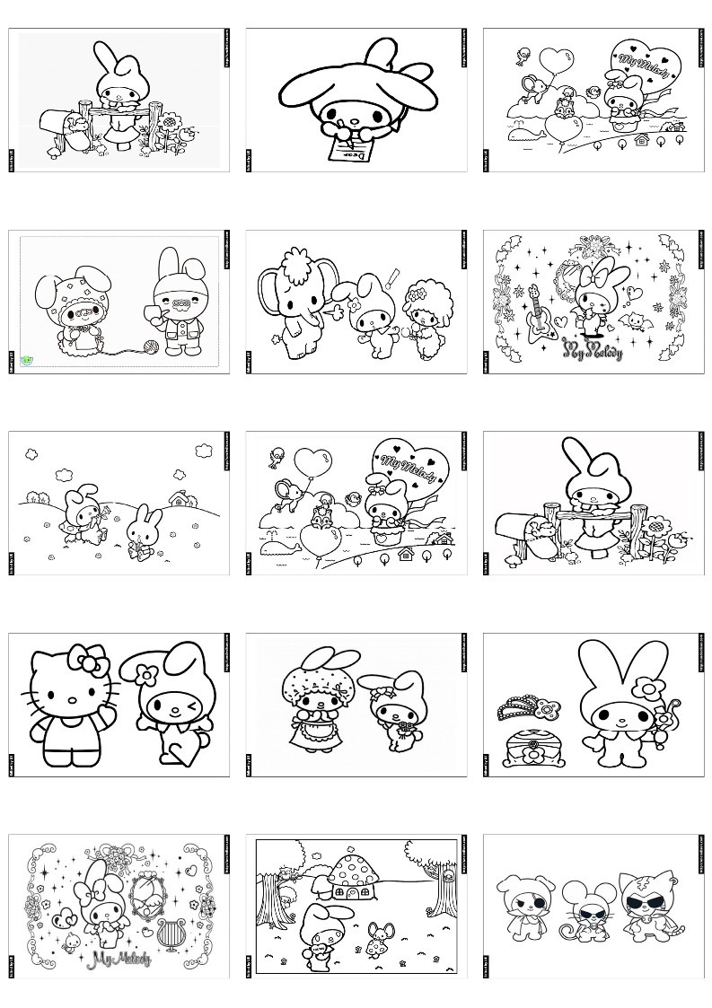 마이멜로디 색칠공부 산리오 무료 Pdf도안