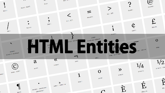 HTML 엔티티(Entities) 대표적인 유형