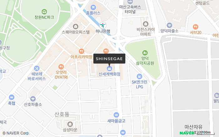 신세계백화점 마산점 고객센터 전화번호 층별안내 주차요금 영업시간