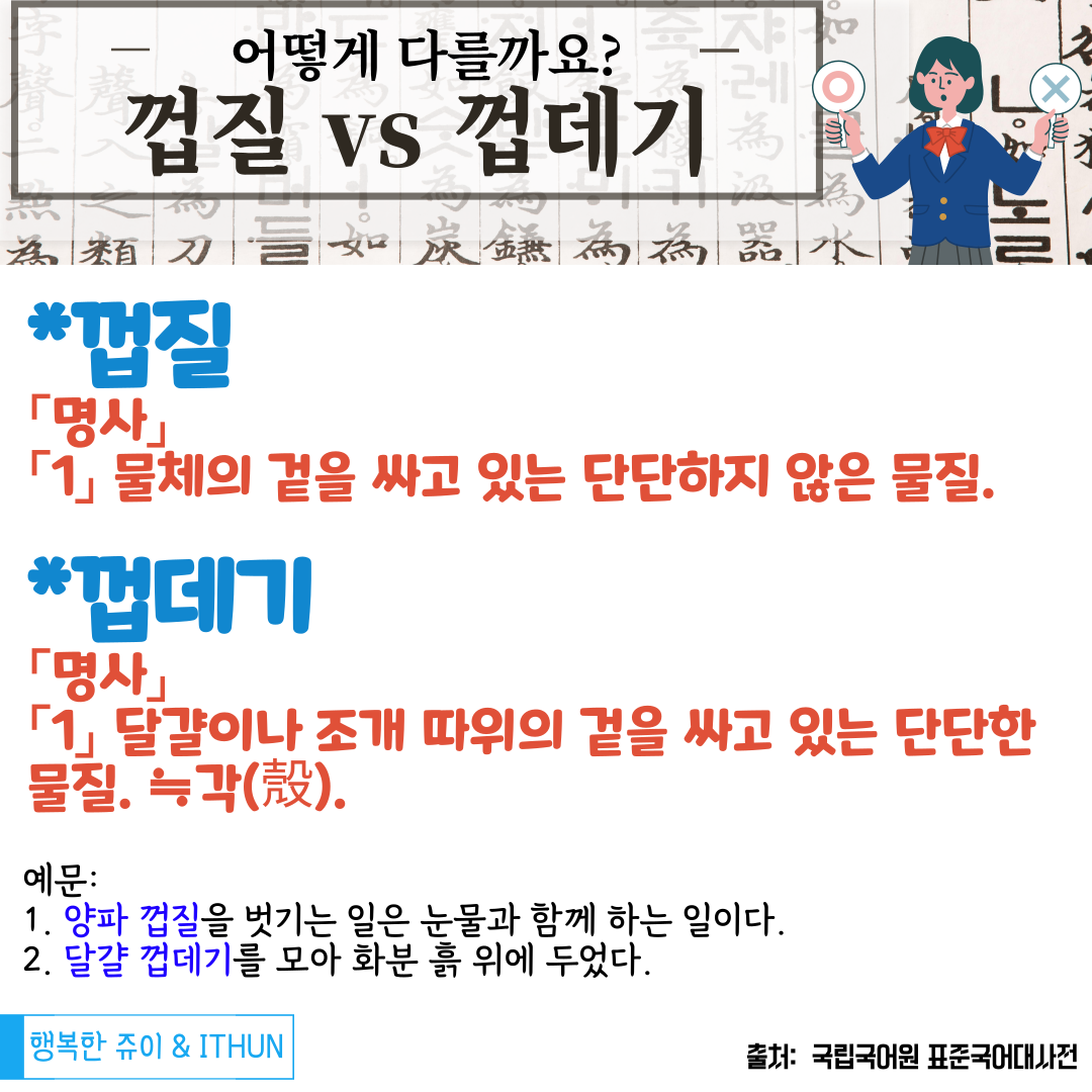 껍질vs껍데기 어떻게 다를까요