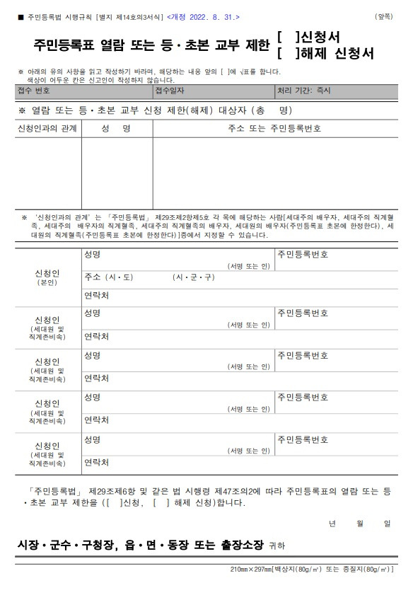 가정폭력 피해자 등초본 교부 제한 신청 긴급전화 1366