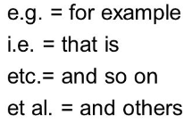 e.g i.e etc 의 뜻 통칭 다시 말해서 예를 들어, 즉, 기타등등