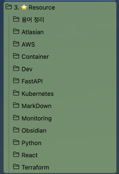 PARA Method(노트 관리법) 옵시디언 적용 및 후기 - PARA Obsidian