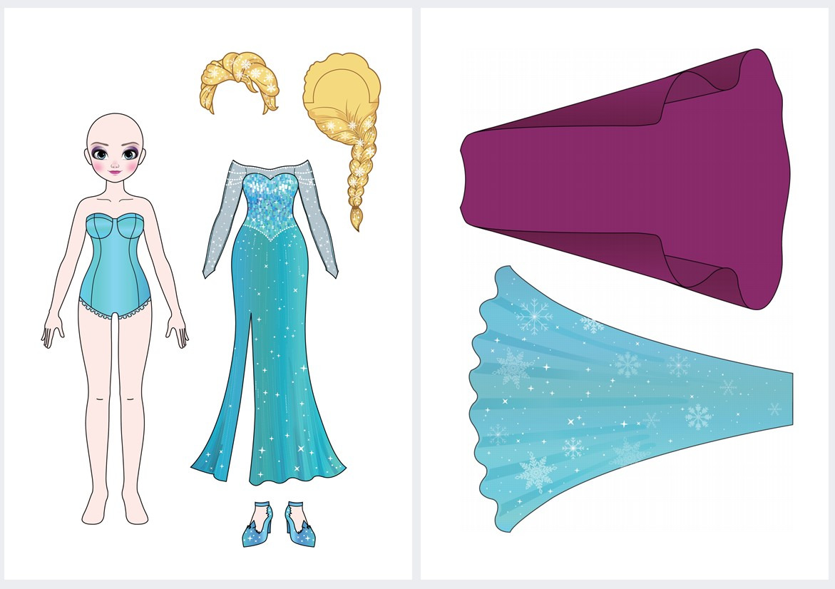 겨울왕국 엘사 종이인형 스퀴시북 만들기 무료도안 공유 나눔 색칠공부 Frozen Elsa Paper Doll Free