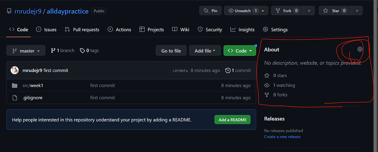 [git] github repository description 추가 또는 바꾸는 방법