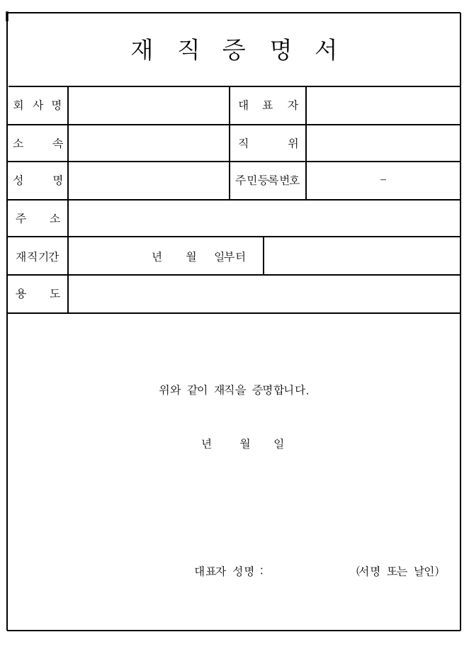 재직증명서 양식 무료 다운로드 Hwp 5종 엑셀 2종 및 작성방법 박단단의 추월차선
