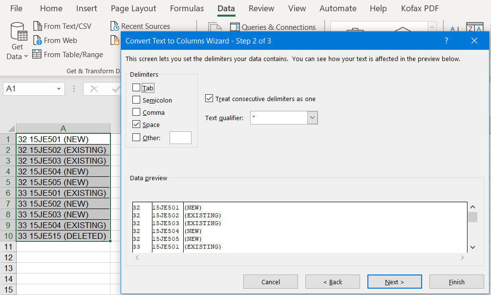 Excel Data Segregation