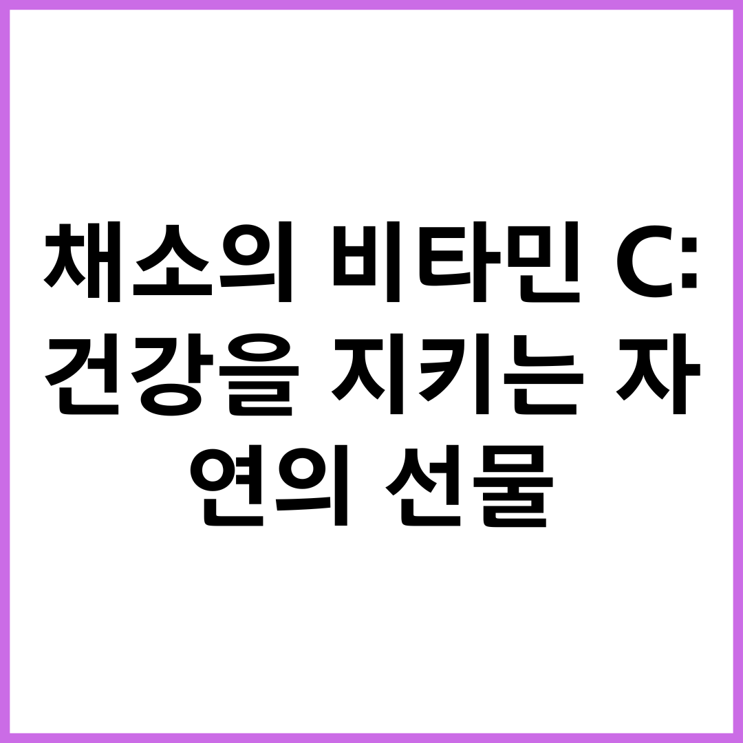 채소의 비타민 C 건강을 지키는 자연의 선물