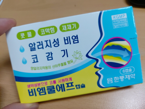 콧물 비염에 효과빠른 비엠쿨에프캡슐 복용후기